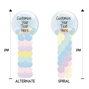 24" Bubble Balloon Column - Pastel Rainbow | BearloonSG